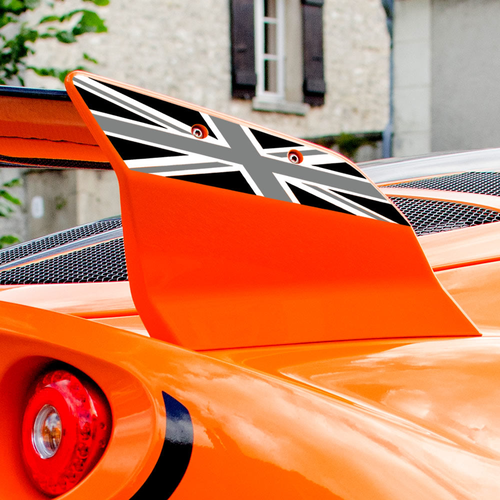Lotus Exige (later S2) "GT4" wing Union Jack Spoiler Decals – Divine ...