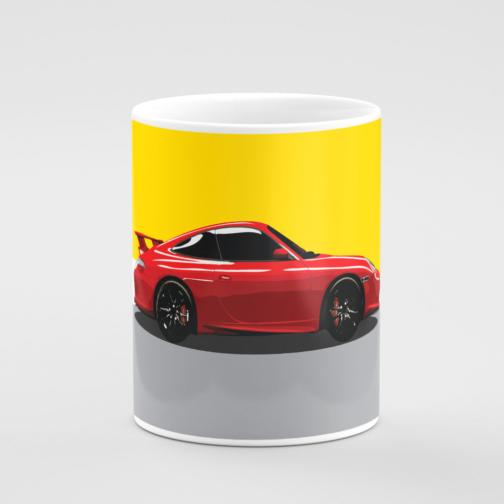 Porsche GT3 - Red / yellow / grey stripe mug – Divine Handcraft