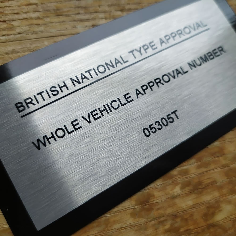 TVR "Type Approval" aluminium metal plate - Wedge / Griffith / Chimaer ...